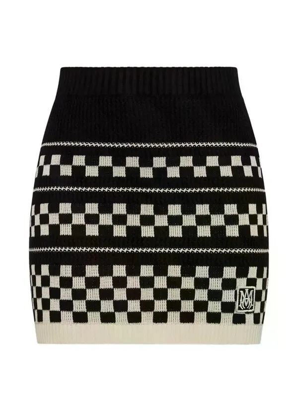 Amiri Checked Knit Mini Skirt
