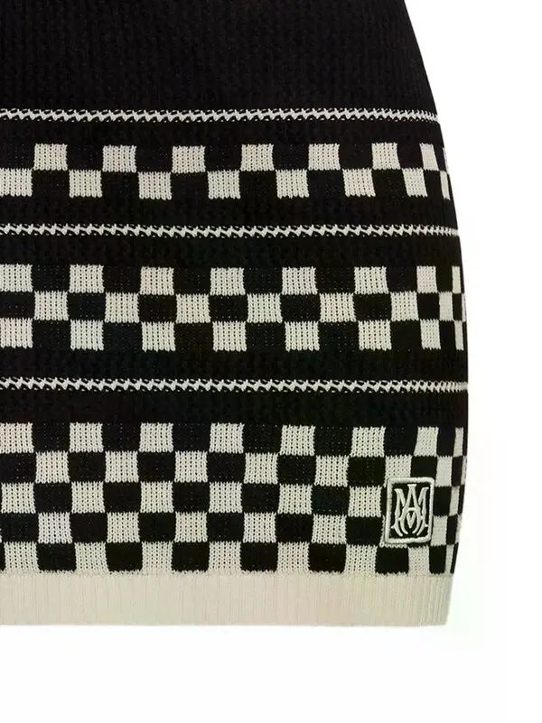 Amiri Checked Knit Mini Skirt