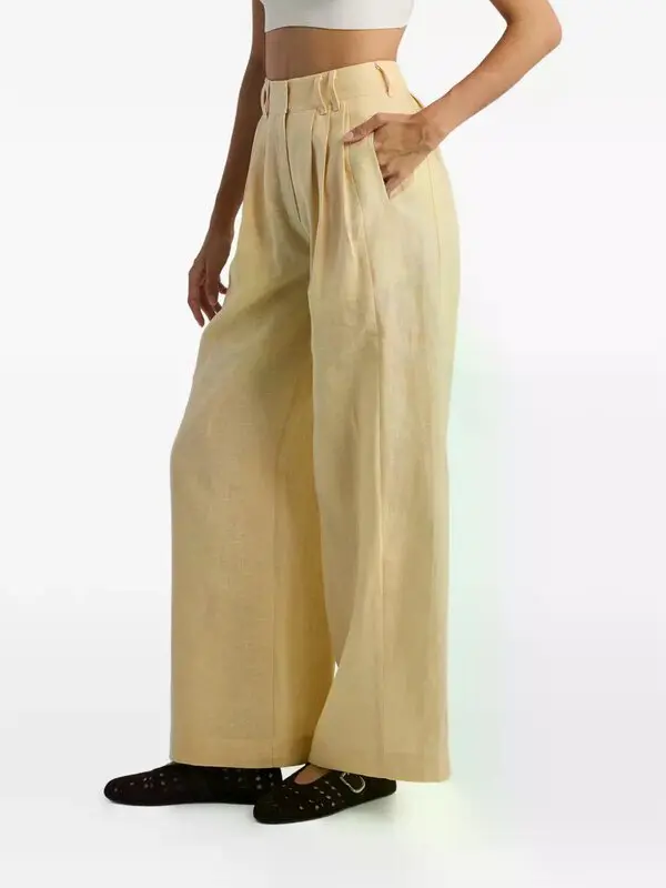 Posse Parker Pleated Palazzo Pants - Neutrals