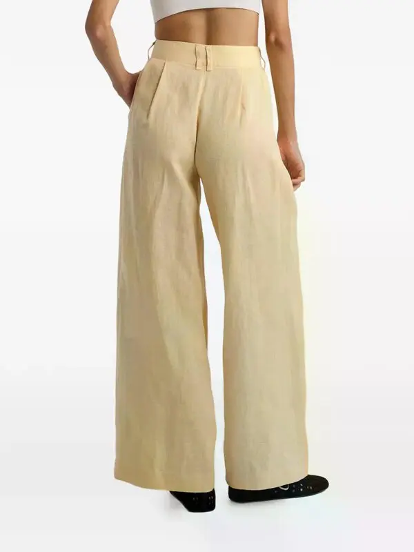 Posse Parker Pleated Palazzo Pants - Neutrals