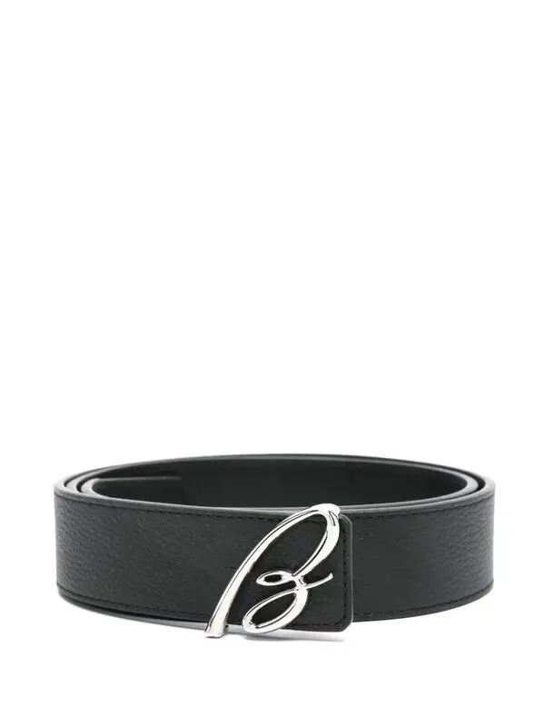 Brioni Logo Buckle Leather Belt