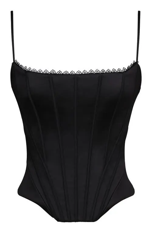 House Of Cb Cadie Satin Corset Top