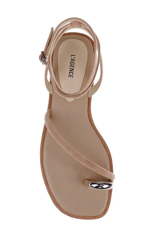 L'Agence Mariana Ankle Strap Sandal - Cappuccino Suede