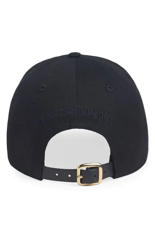FAVORITE DAUGHTER Cotton Twill Baseball Cap - Black