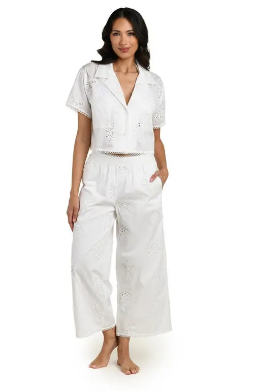 La Blanca Bayside Crop Cotton Cover-up Shirt