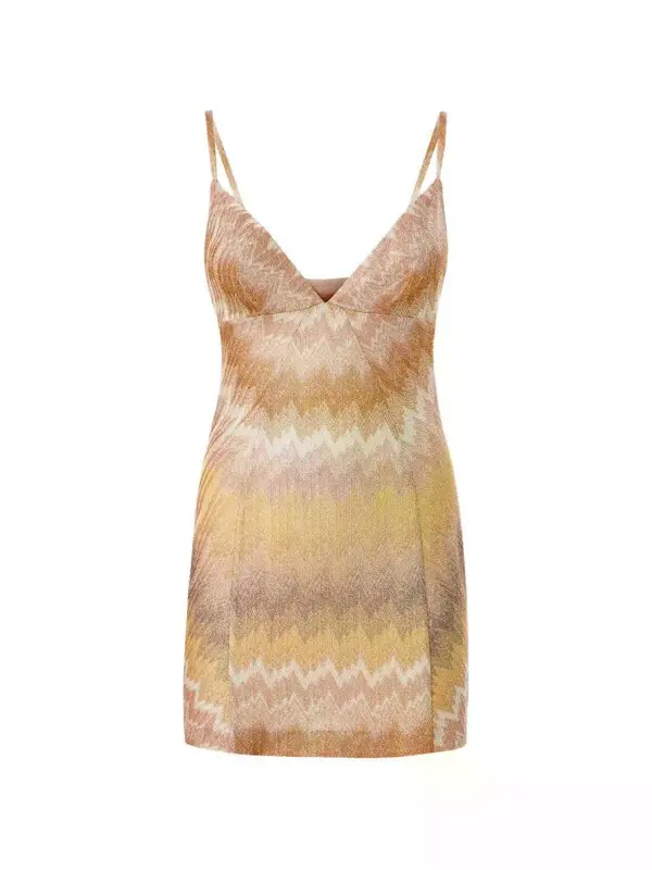 Missoni Chevron-pattern Mini Dress - Neutrals