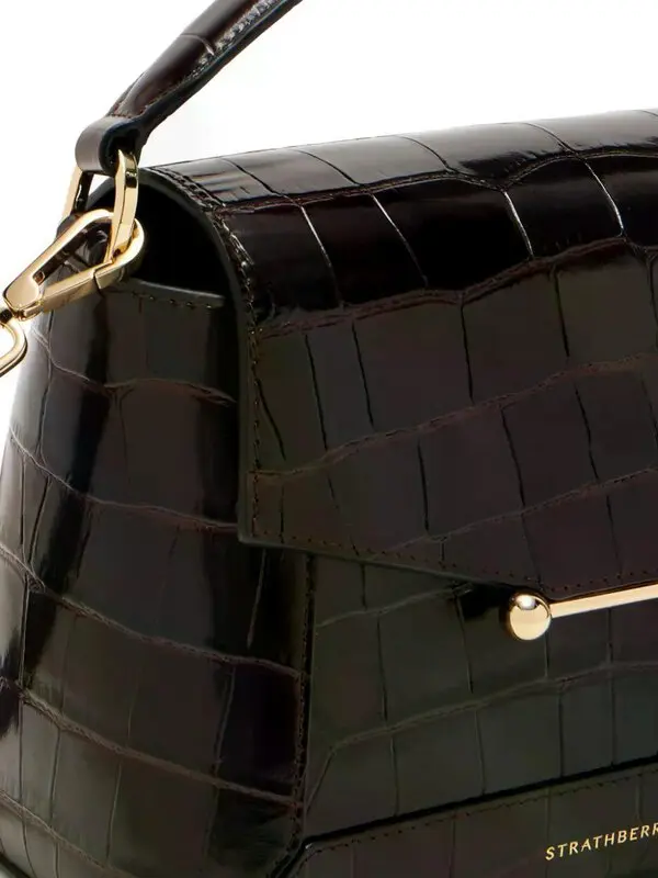 Strathberry Mosaic Croc-effect Tote - Brown