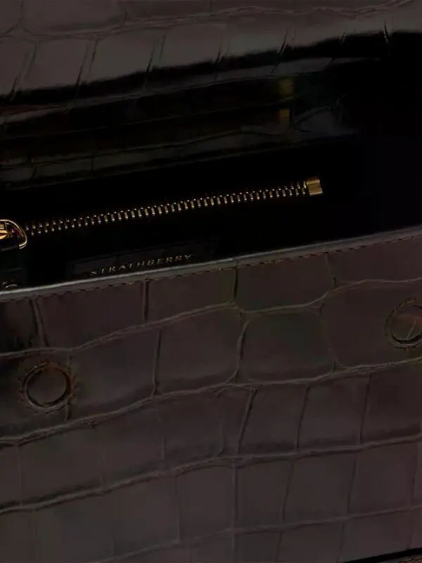 Strathberry Mosaic Croc-effect Tote - Brown