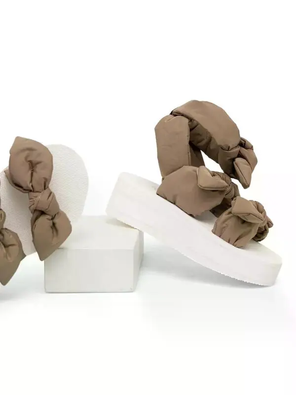 Red Valentino Platform Sandals With Bow Detailing - Neutrals