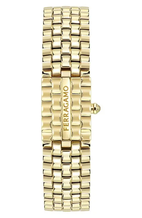 FERRAGAMO Secret Red Sandstone Bracelet Watch - Ip Yellow Gold