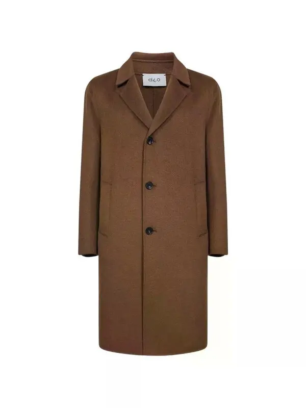 D4.0 Three-button Lapel-collar Coat - Brown