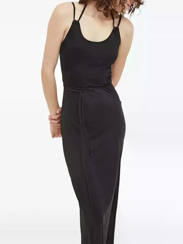 RÉSUMÉ Tie-waist Open-back Midi Dress - Black