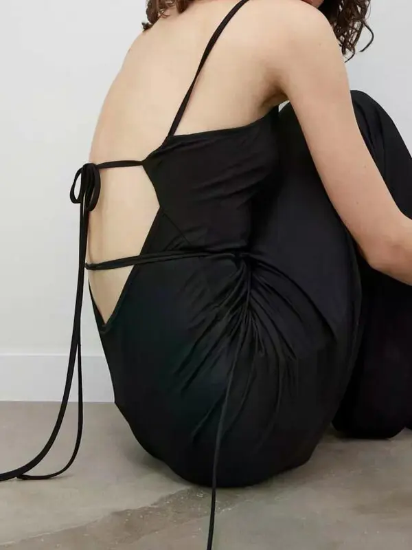 RÉSUMÉ Tie-waist Open-back Midi Dress