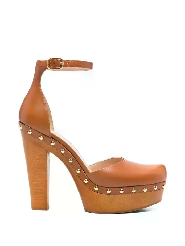 Chloé Lola Studded Heeled Pumps - Brown