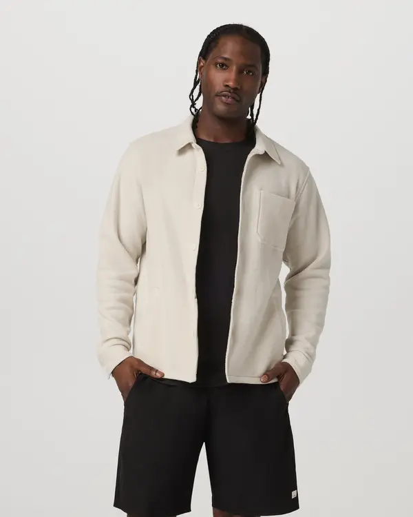 Vuori Beach Fleece Shirt Jacket - Bone Heather