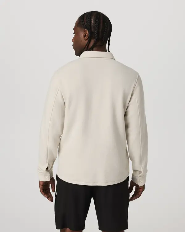 Vuori Beach Fleece Shirt Jacket - Bone Heather