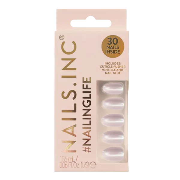 NAILS.INC Nailinglife Just Like Hailey Pink Glaze Chrome Effect Press-on Nails - One-color