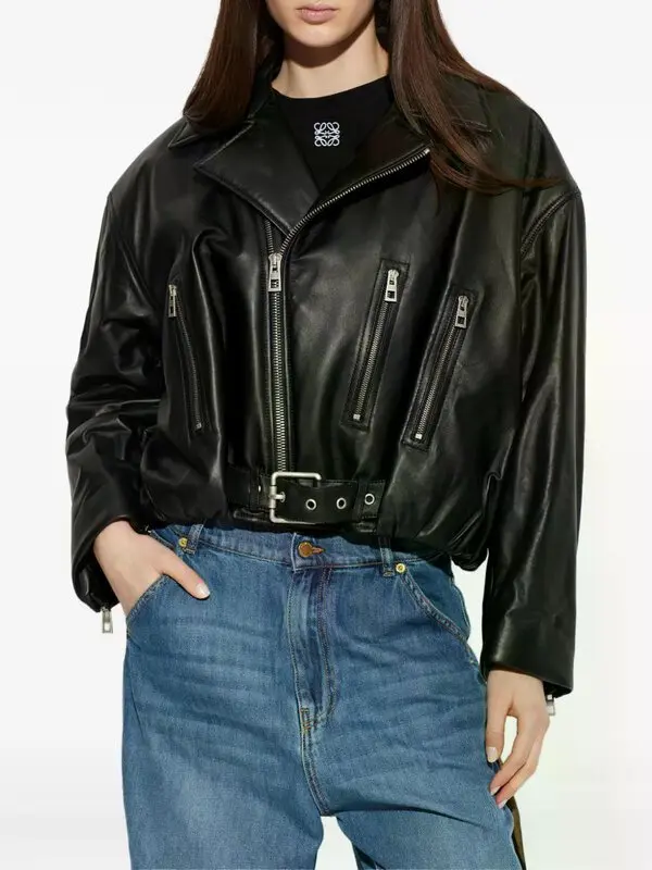 Loewe Zip-detail Belted Jacket - Black
