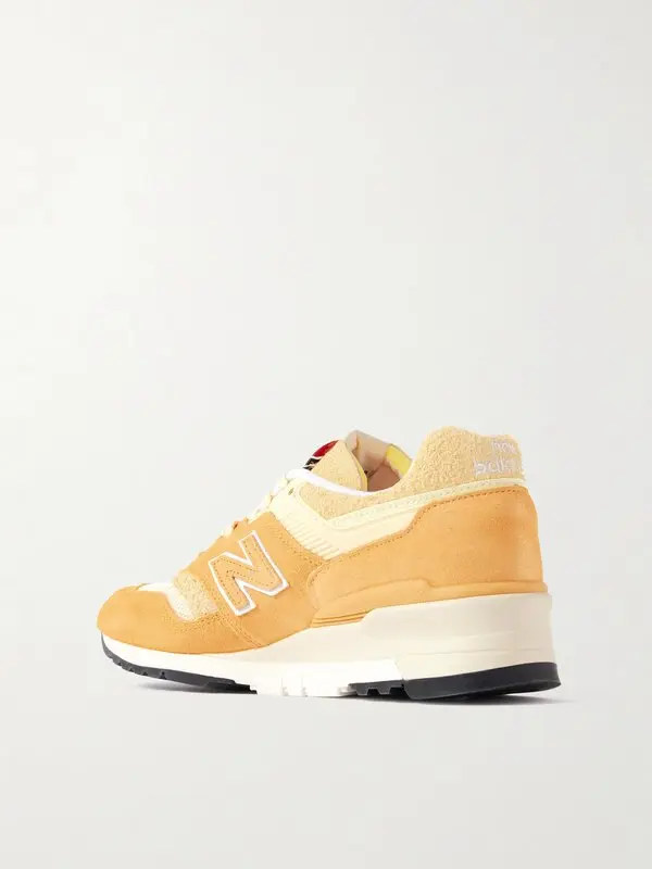 NEW BALANCE 997 Mesh And Leather-trimmed Suede Sneakers - Yellow