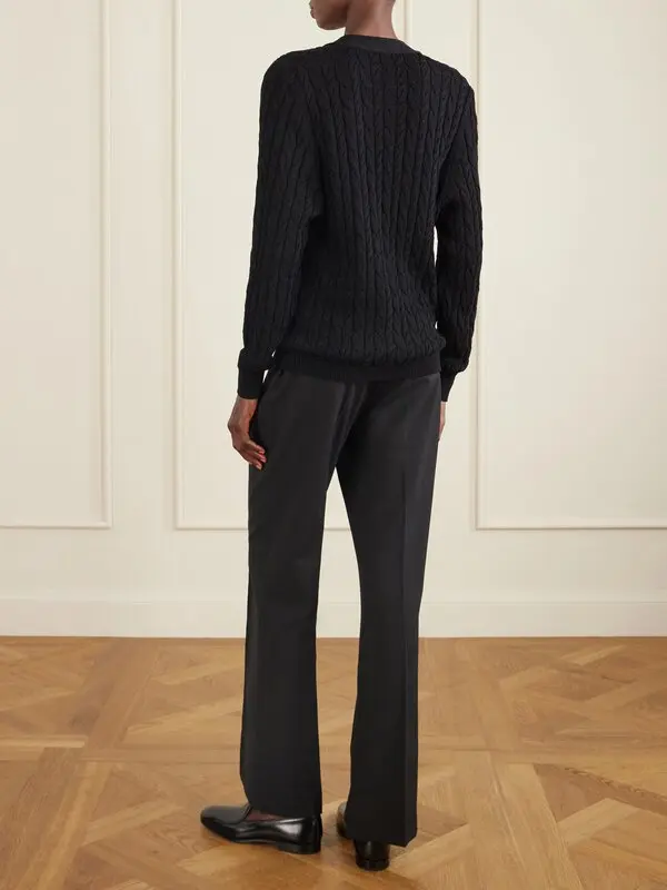 BLAZÉ MILANO Ket Cable-knit Cotton Cardigan