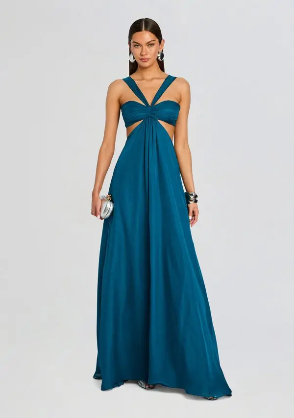 Retrofete Meira Chiffon Dress - Teal
