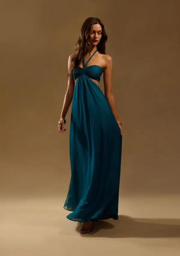 Retrofete Meira Chiffon Dress - Teal