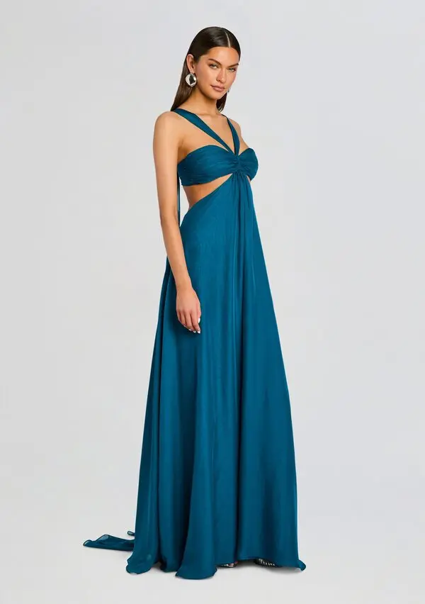 Retrofete Meira Chiffon Dress - Teal