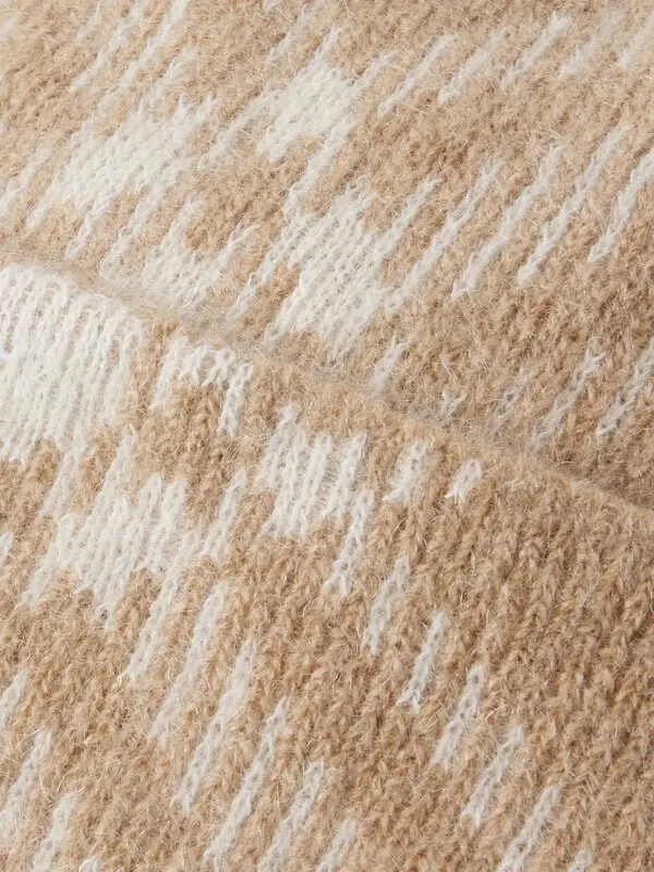 Burberry Checked Mohair-blend Beanie