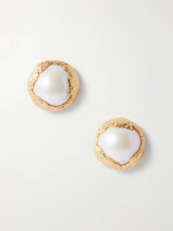 Pacharee Mabe Dhin -plated Pearl Earrings - Gold