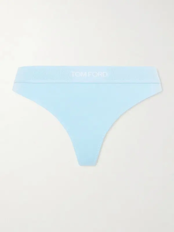 TOM FORD Stretch-modal Jersey Thong - Blue