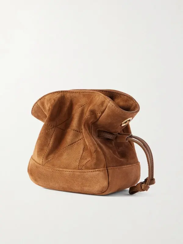 Saint Laurent Jamie Mini Suede Shoulder Bag - Brown