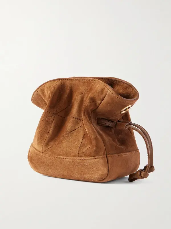 Saint Laurent Jamie Mini Suede Shoulder Bag - Brown
