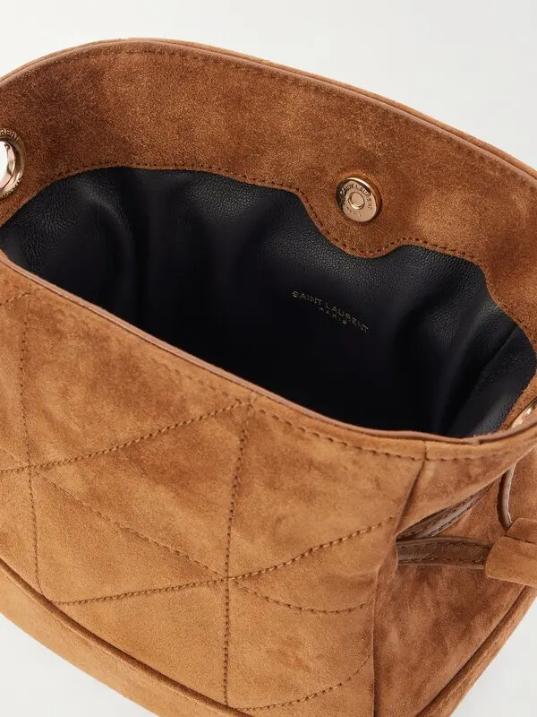 Saint Laurent Jamie Mini Suede Shoulder Bag - Brown