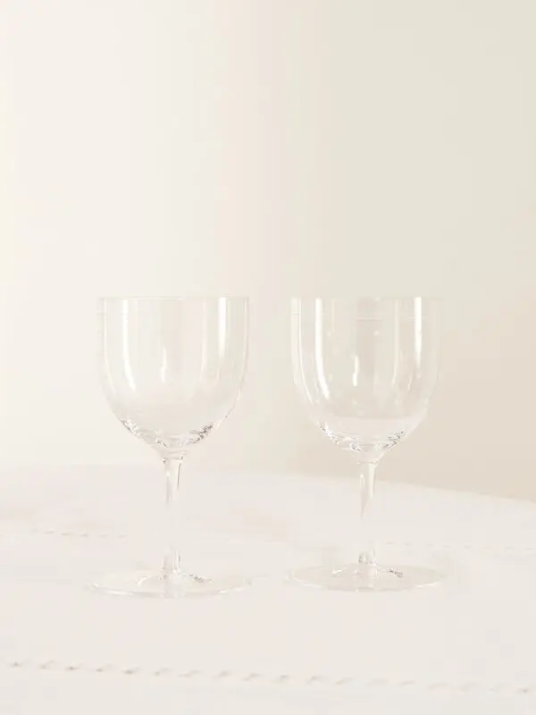 LOBMEYR Rothschild Stars Set Of Two Crystal Wine Glasses - Neutrals
