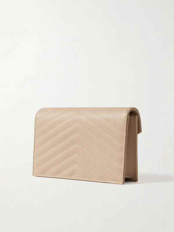 Saint Laurent Cassandre Matelassé Textured-leather Shoulder Bag - Neutrals