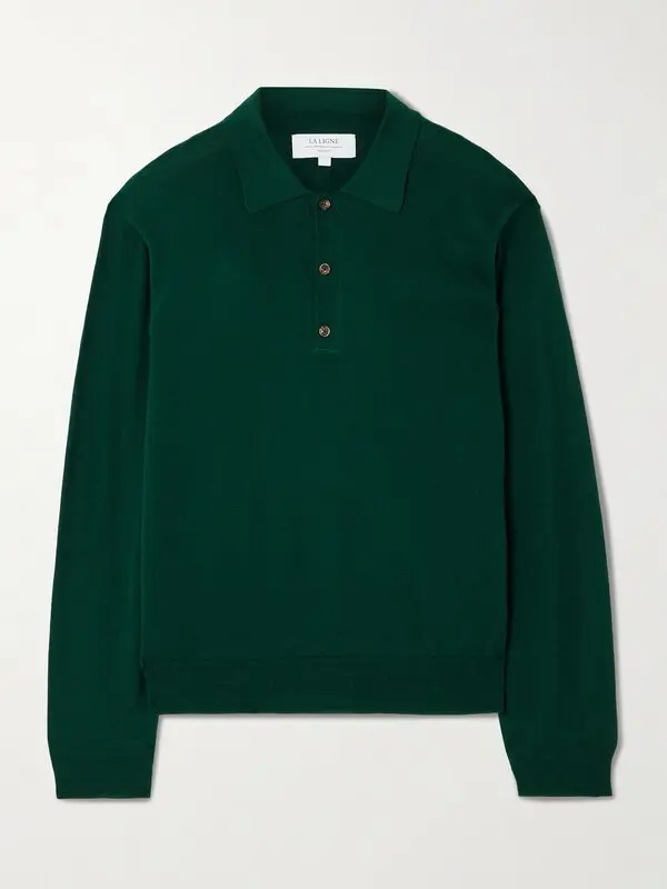 LA LIGNE Ben Oversized Silk, Wool, And Cashmere-blend Polo Sweater