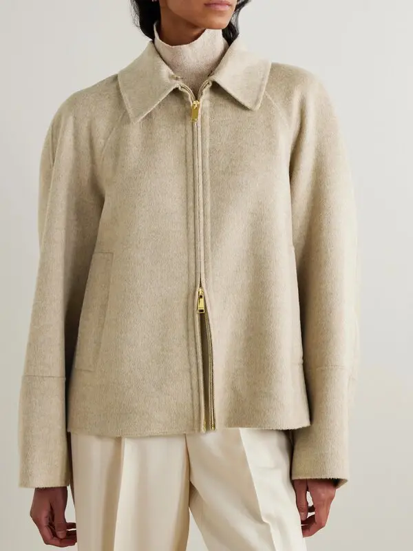 JOSEPH Ribbed-knit Trimmed Wool And Cashmere-blend Jacket