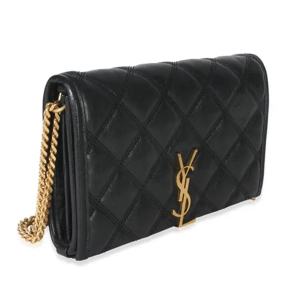 Saint Laurent Quilted Lambskin Mini Becky Chain Bag