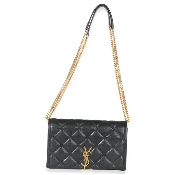 Saint Laurent Quilted Lambskin Mini Becky Chain Bag