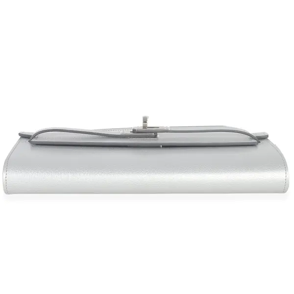 Hermès Argent Metallic Kelly Wallet To Go - Silver