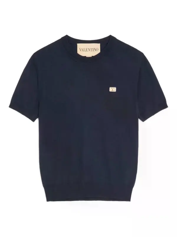 Valentino Garavani Wool T-shirt With Vlogo Patch