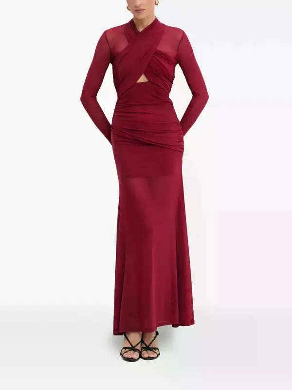 chinese dress ladies Long Sleeve off the Shoulder Bardot Maxi Dress Navy main image 1