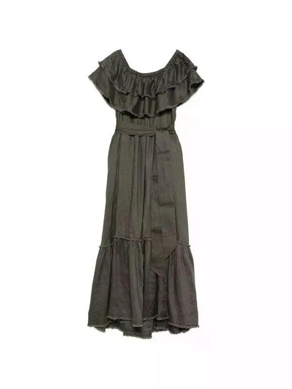 P.a.r.o.s.h Belted Maxi Dress - Grey