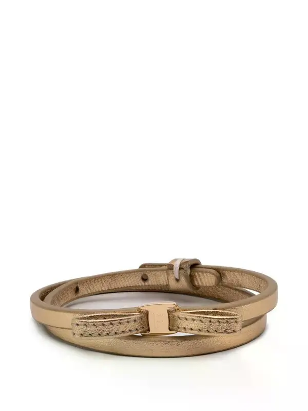 FERRAGAMO Bow-detail Double Wrap Bracelet - Gold