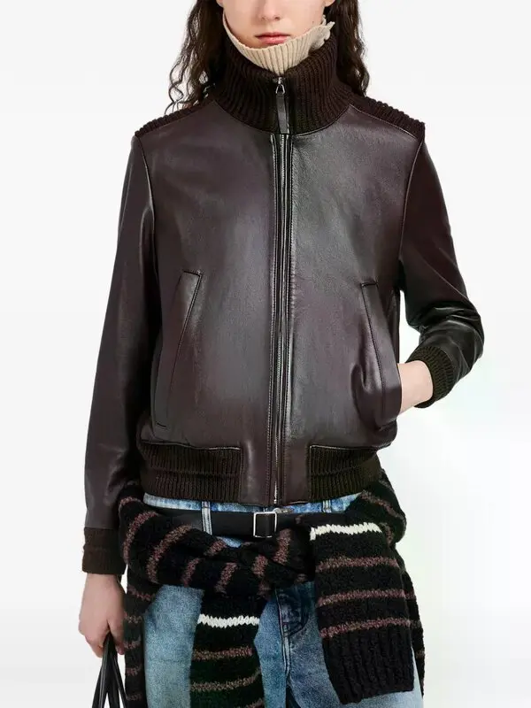 Proenza Schouler White Label Elenora Panelled Leather Jacket - Brown