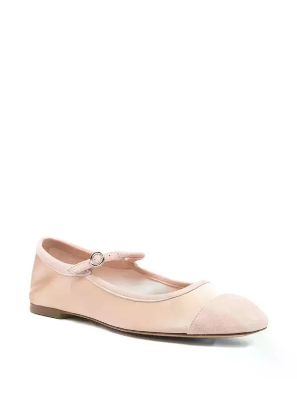 AeydĒ Cap-toe Strap Flat Pumps