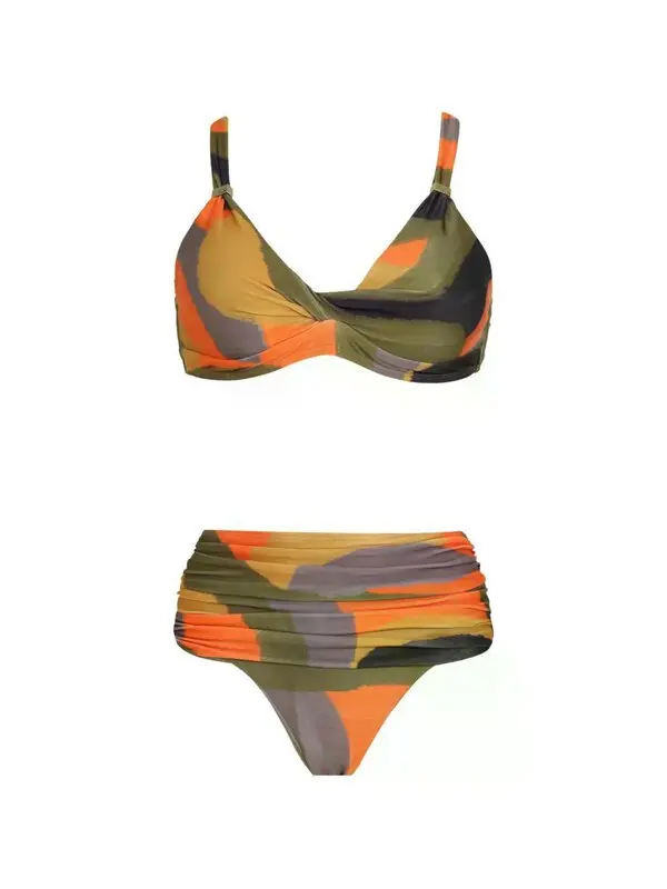 LYGIA & NANNY Abstract Twisted Two-piece Beachwear - Orange