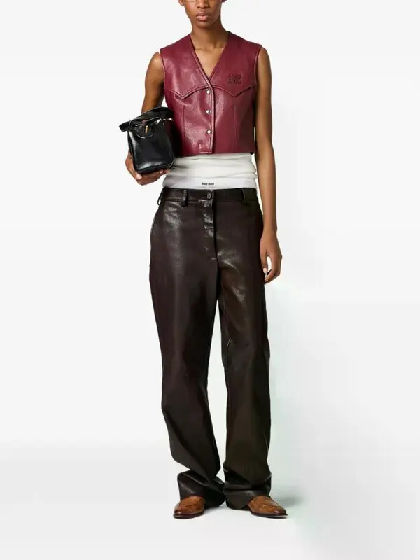 Miu Miu Relaxed Fit Leather Trousers