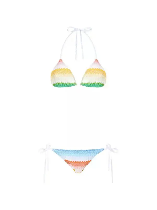 Missoni Chevron-patterned Bikini - White