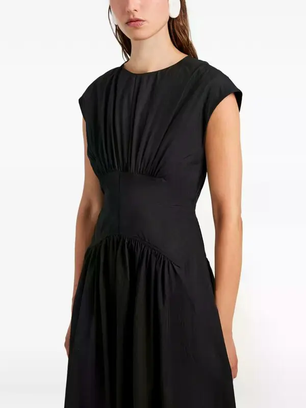 women's low rise black dress pants Proenza Schouler Selena Twist Back Dress in Matte Double Crepe - Black main image 0